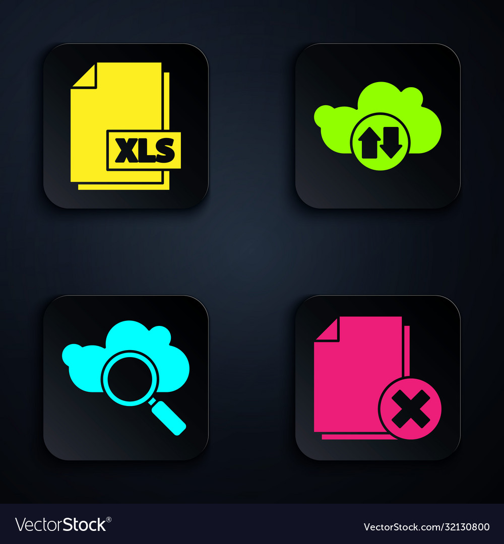 Set delete file document xls file document Vector Image Set delete file document xls file document Vector Image