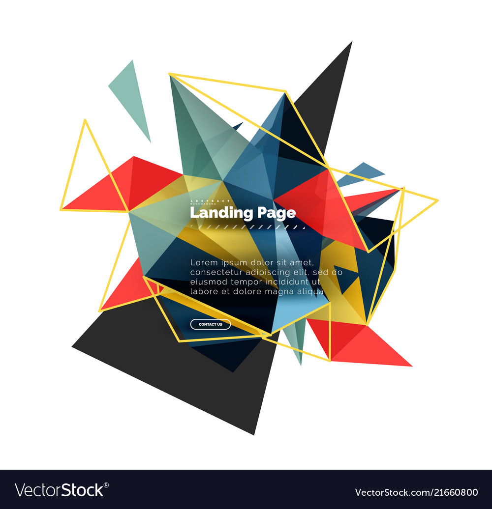 Triangular design abstract background landing Vector Image