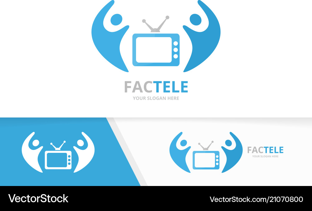 Tv and people logo combination television Vector Image