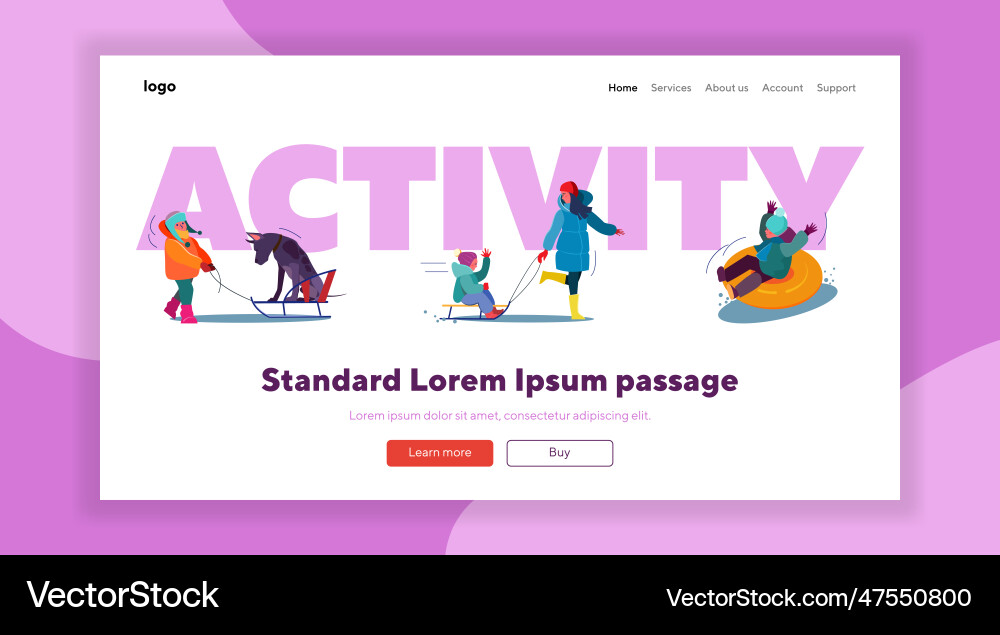 Winter outdoor activity set Royalty Free Vector Image