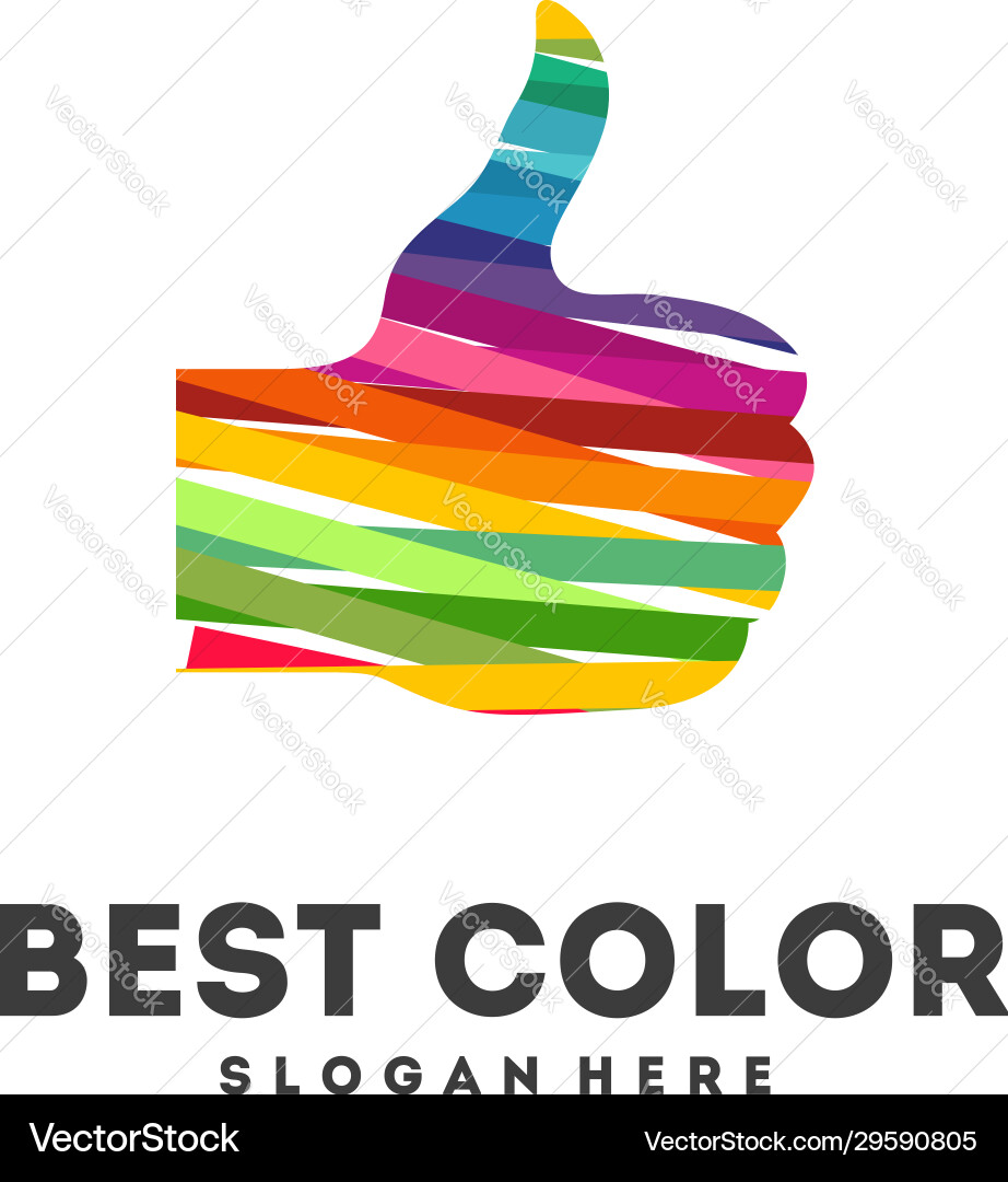 Abstract colorful thumb logo designs concept Vector Image
