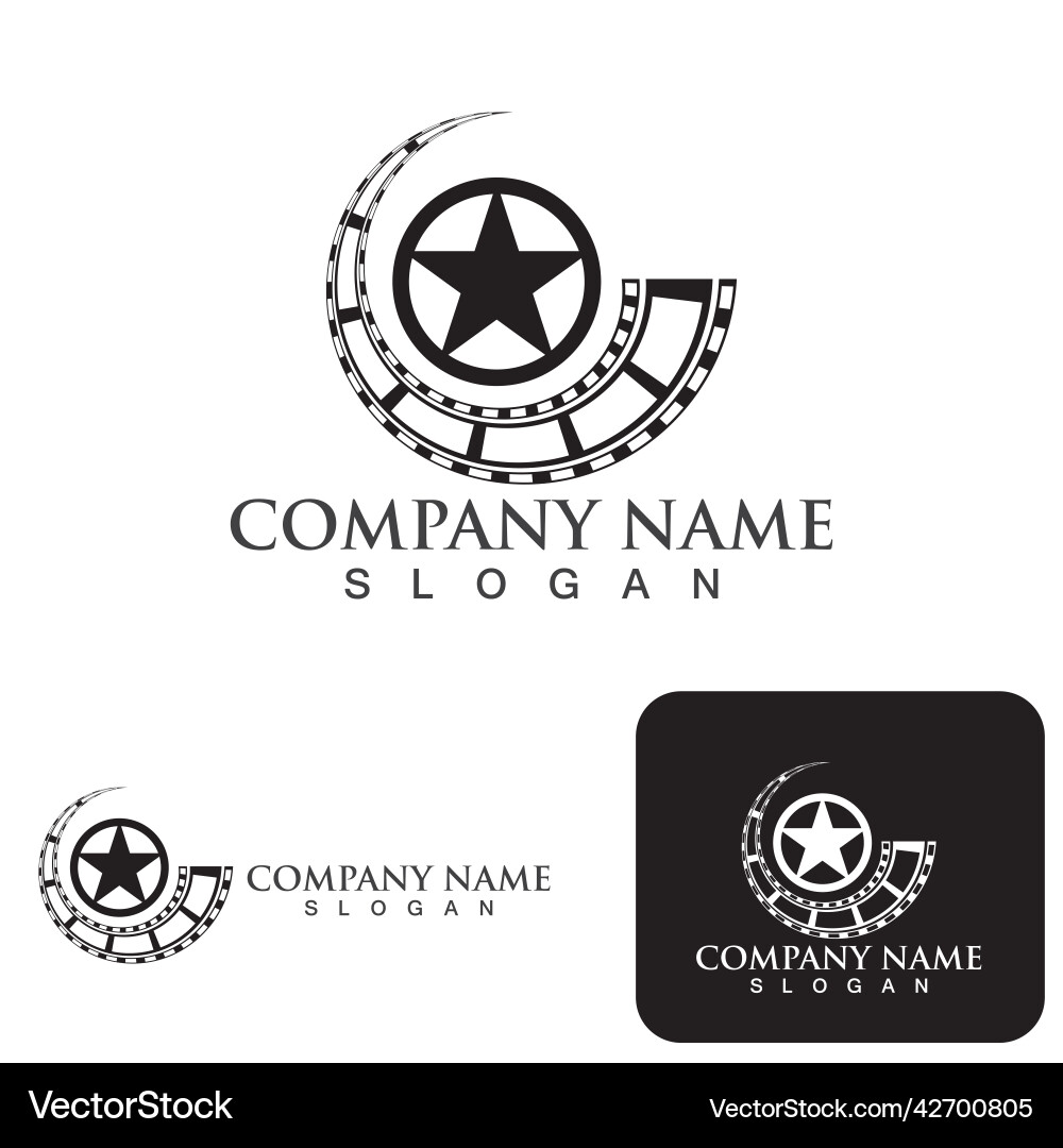 Abstract film icon design template Royalty Free Vector Image