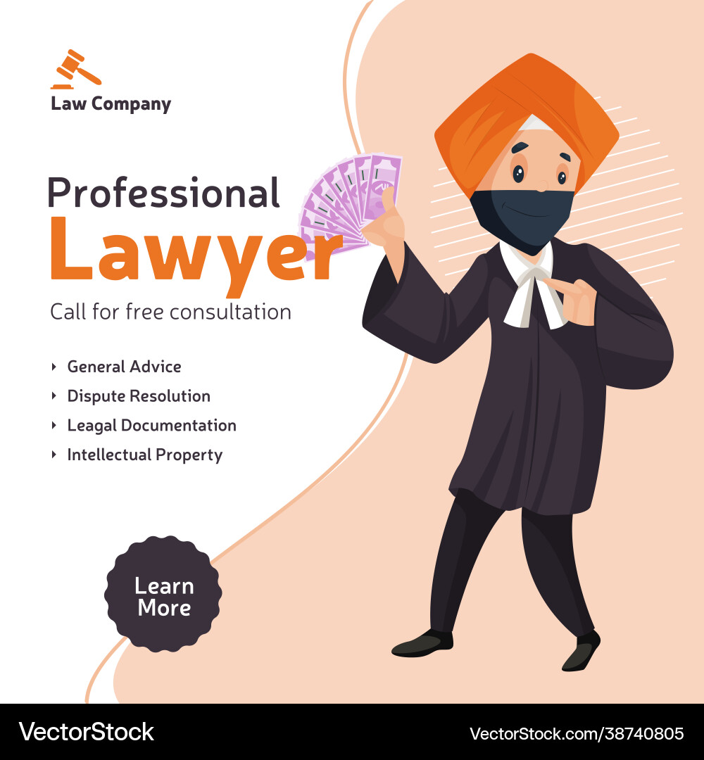 Banner design professional lawyer Royalty Free Vector Image