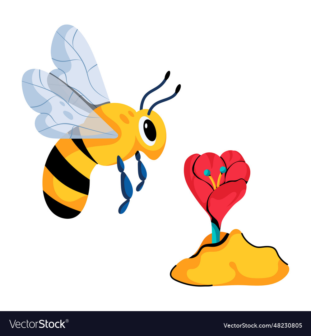 Bee nectar Royalty Free Vector Image - VectorStock