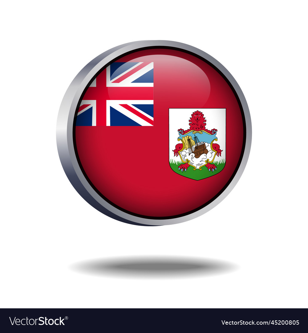 Bermuda flag button Royalty Free Vector Image - VectorStock