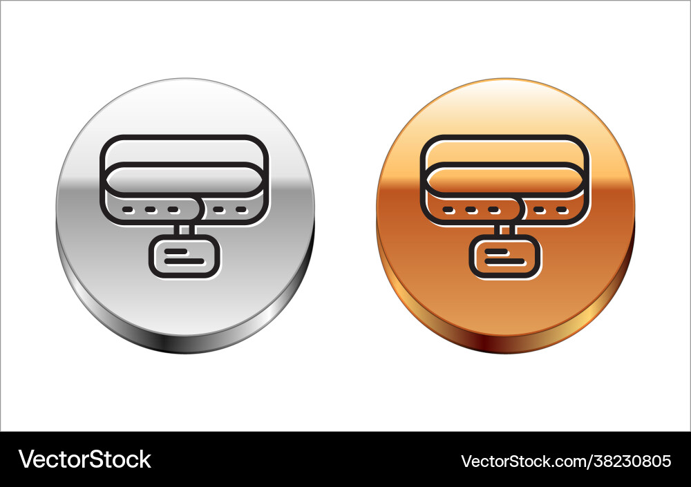 Black line collar with name tag icon isolated Vector Image