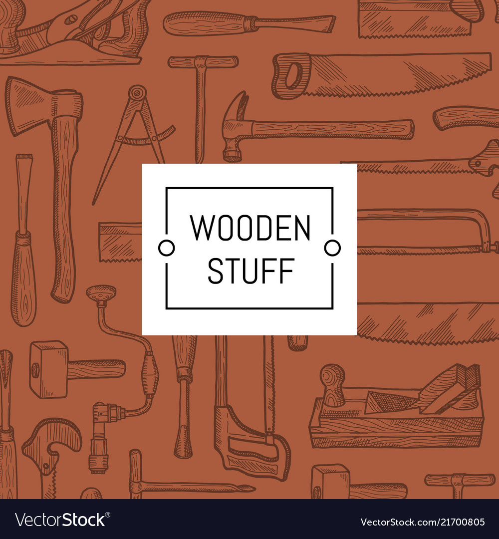 Carpentry elements background with place Vector Image