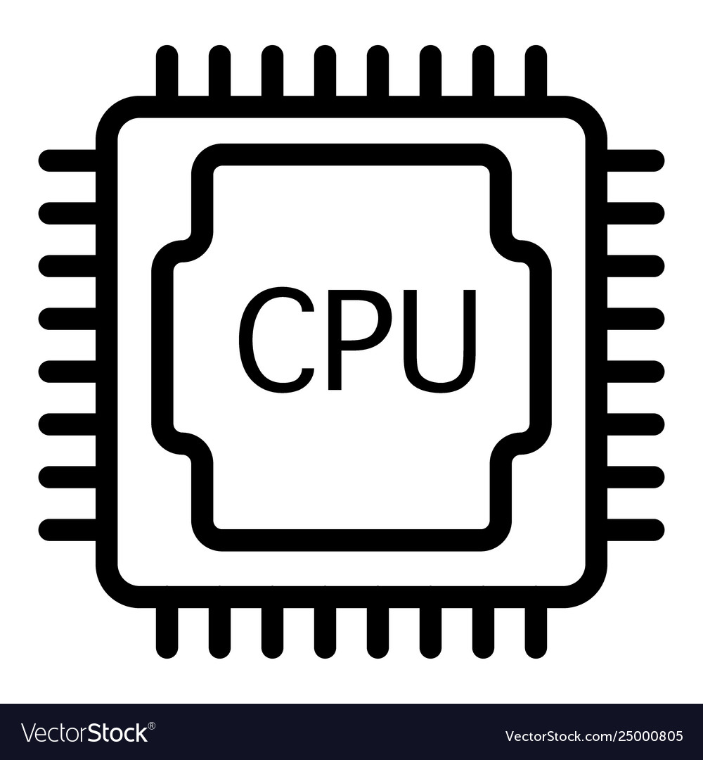 Cpu line icon processor isolated on Royalty Free Vector Cpu line icon processor isolated on Royalty Free Vector