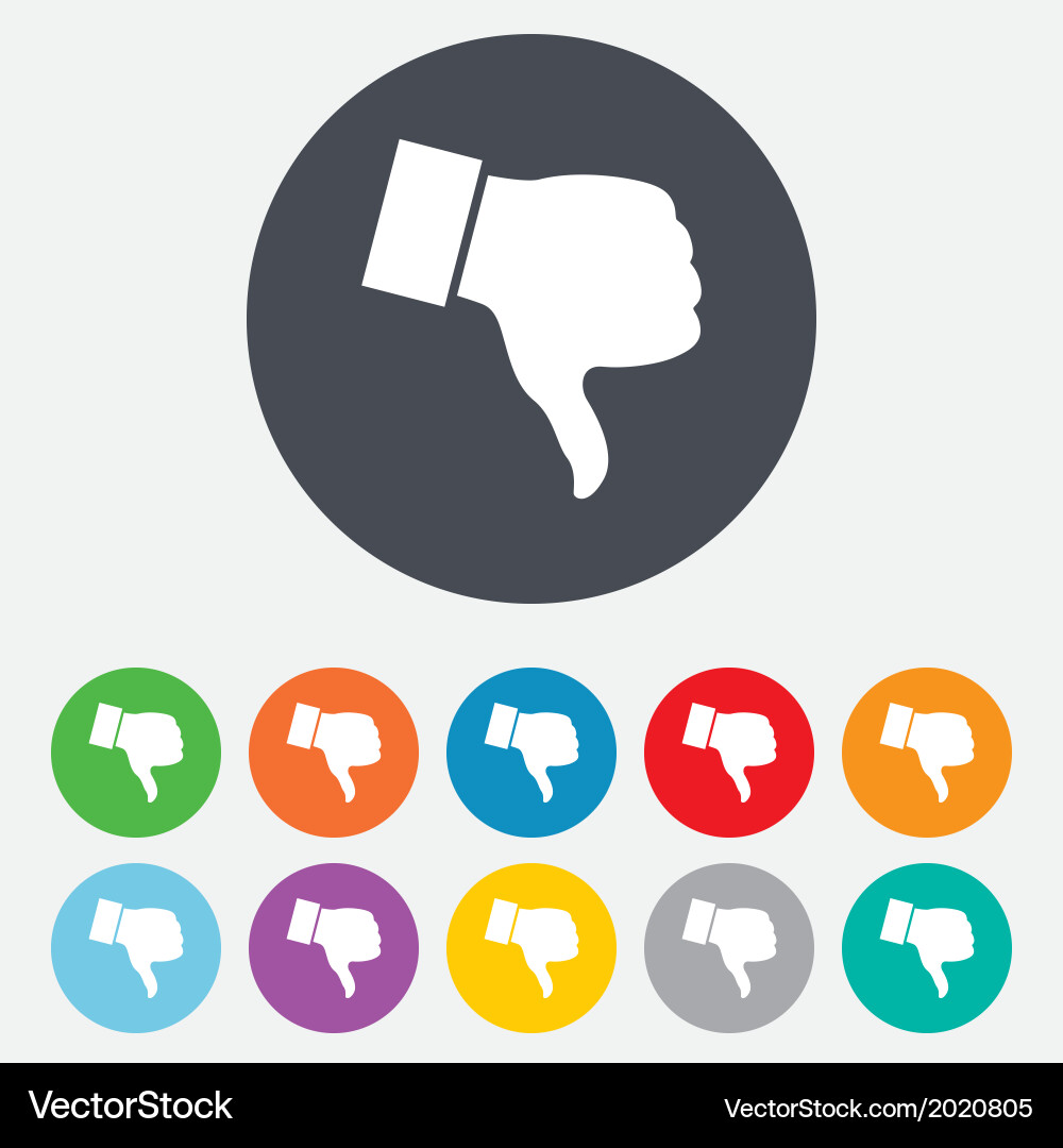 Dislike sign icon hand finger down symbol Vector Image