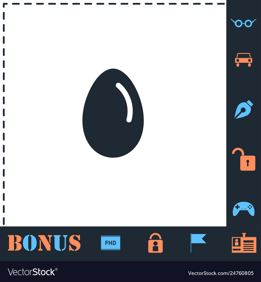 Egg icon flat Royalty Free Vector Image - VectorStock