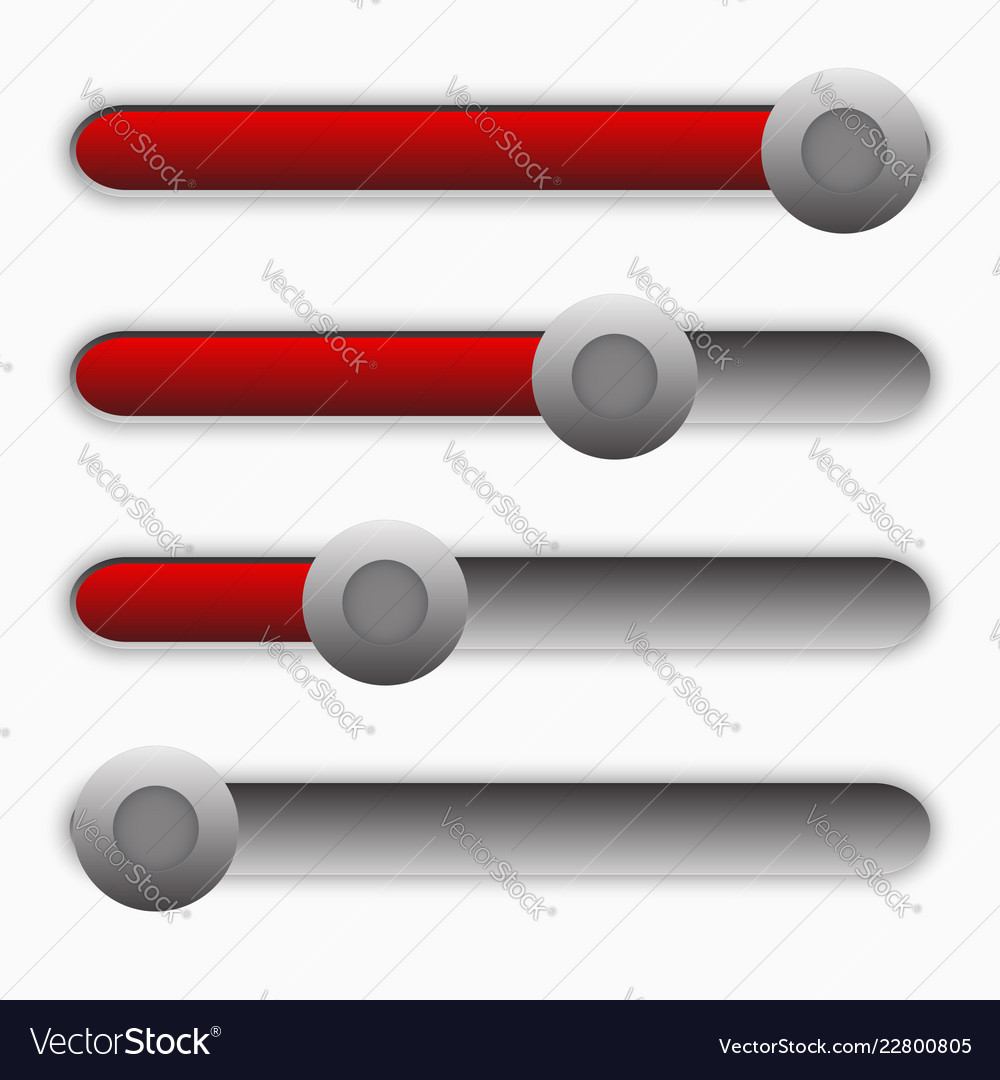 Horizontal progress bars user interface elements Vector Image