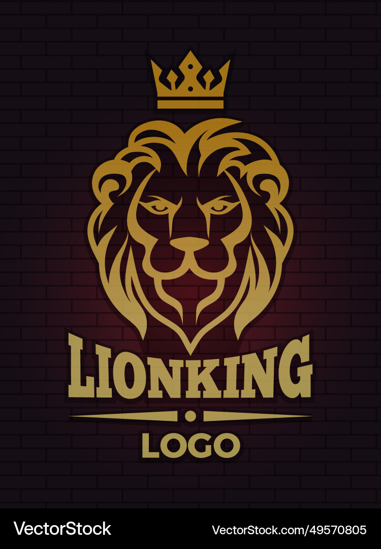 Luxury lion poster premium head Royalty Free Vector Image