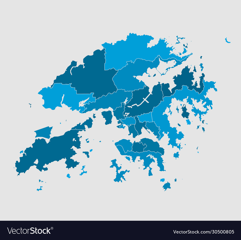 Map hong kong region china template Royalty Free Vector