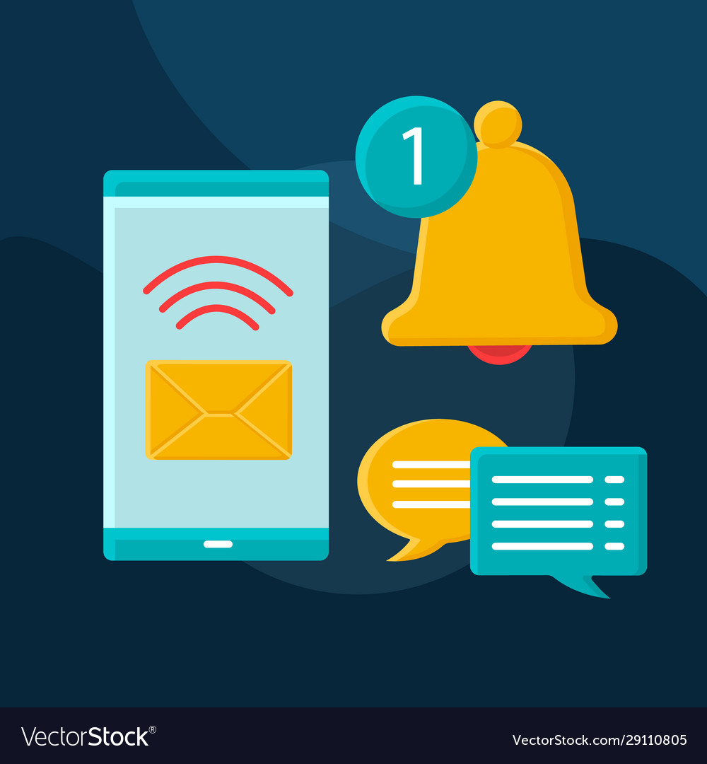 Message notification flat concept icon Royalty Free Vector