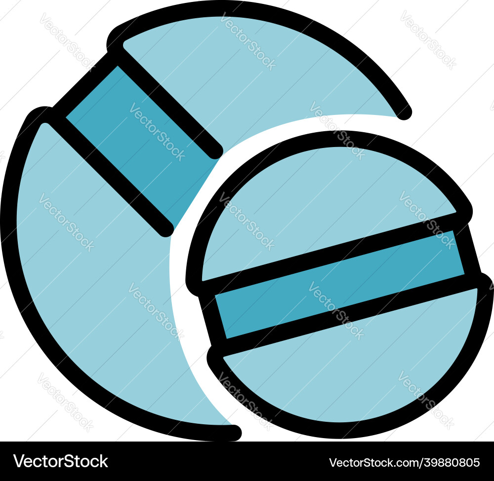 Round pills icon color outline Royalty Free Vector Image