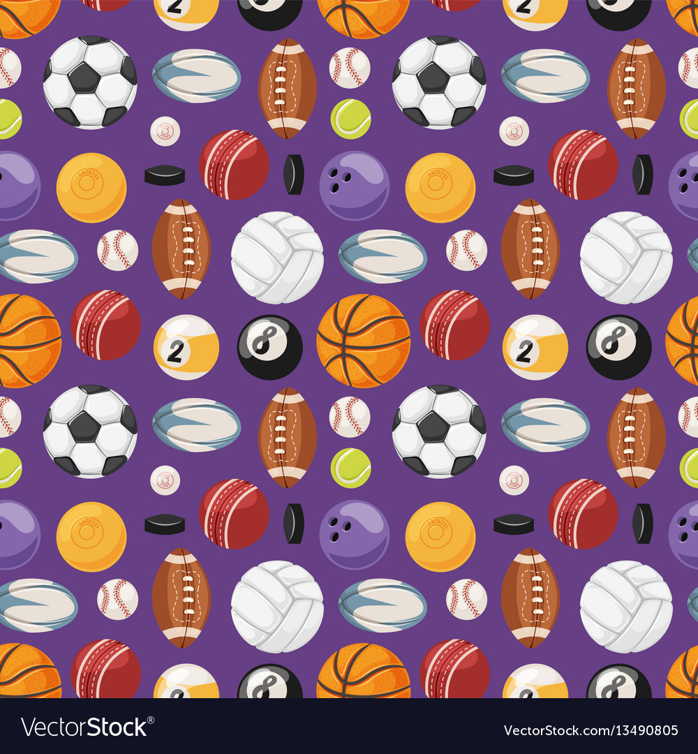 Set balls isolated seamless pattern Royalty Free Vector