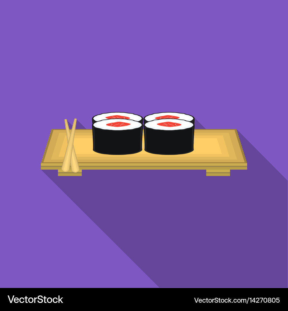Sushi icon in flat style isolated on white Vector Image