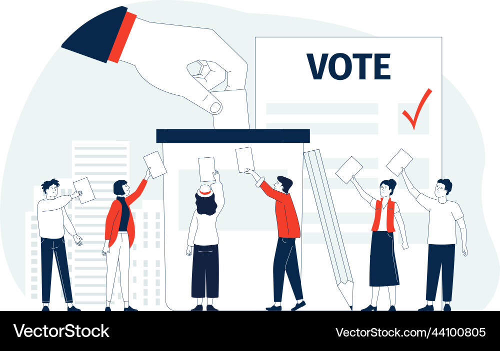 Vote polling and election discussion survey Vector Image