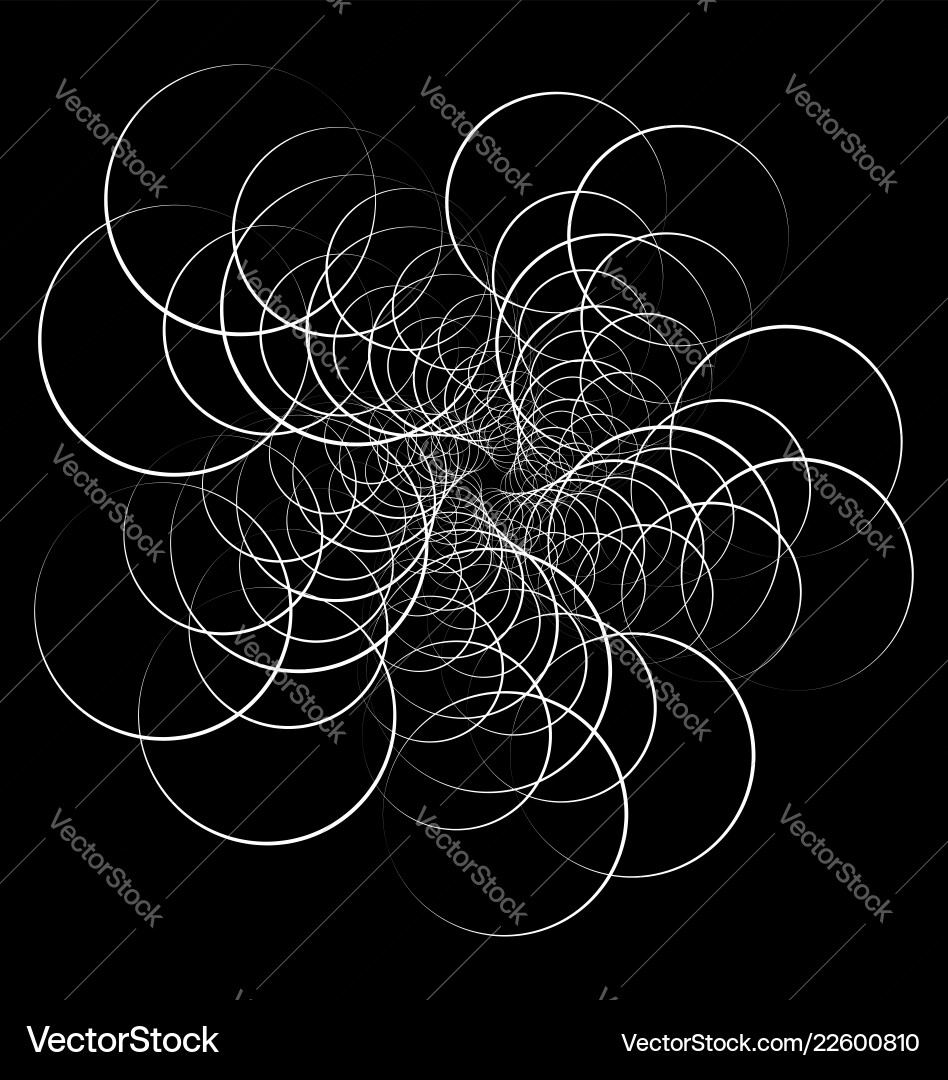 Abstract spiral graphics in black and white Vector Image