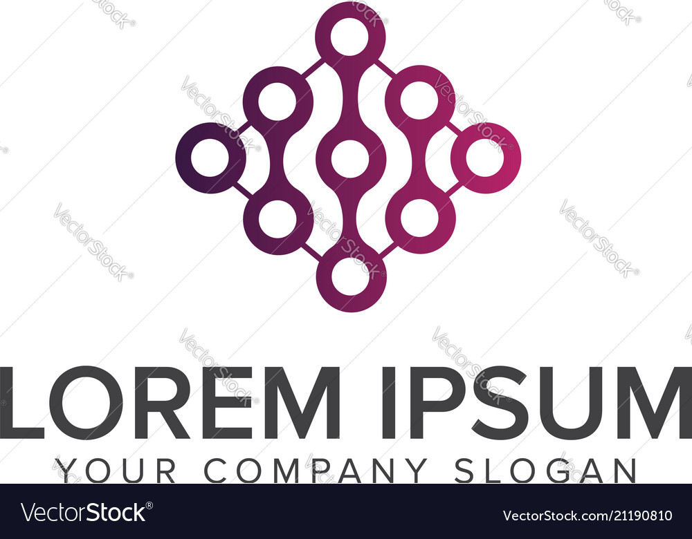 Circle connection logo technology design Vector Image