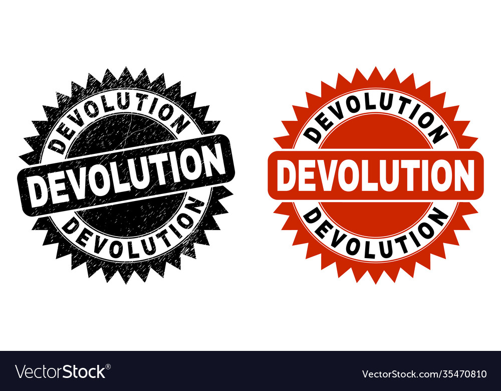 Devolution black rosette watermark with grunged Vector Image