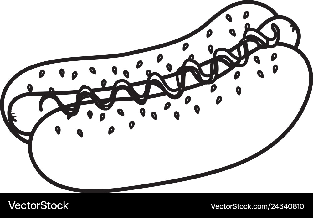 Fresh and delicious hot dog Royalty Free Vector Image