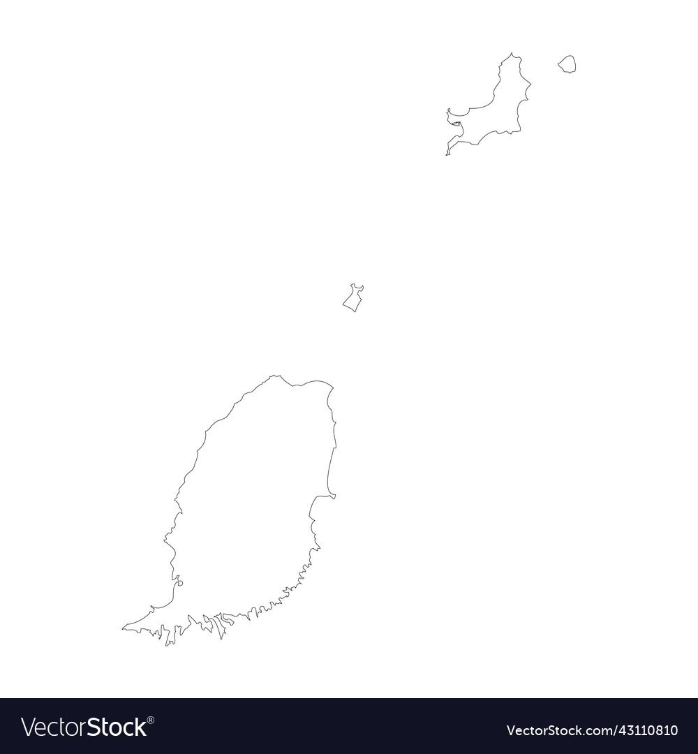 Grenada country map outline Royalty Free Vector Image