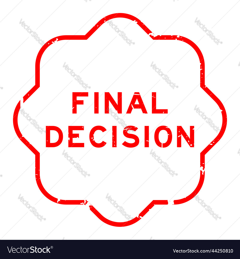 Grunge red final decision word rubber seal stamp Vector Image Grunge red final decision word rubber seal stamp Vector Image