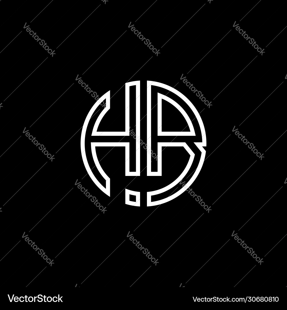 Hb monogram logo circle ribbon style outline Vector Image