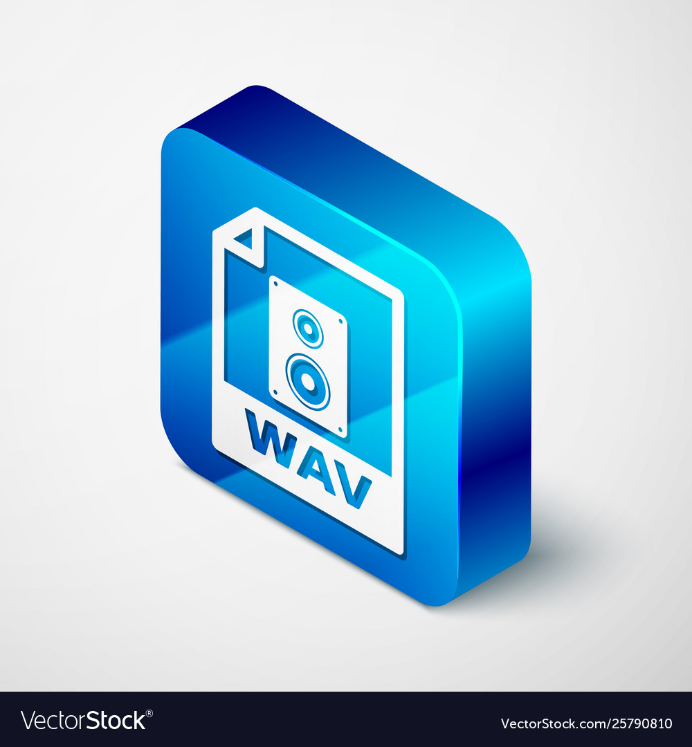 Isometric wav file document icon download wav Vector Image Isometric wav file document icon download wav Vector Image