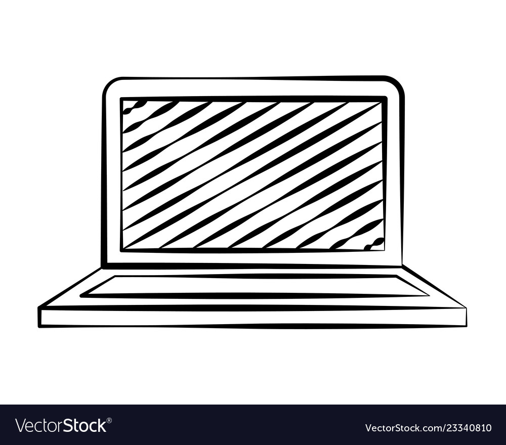 Laptop computer doodle Royalty Free Vector Image