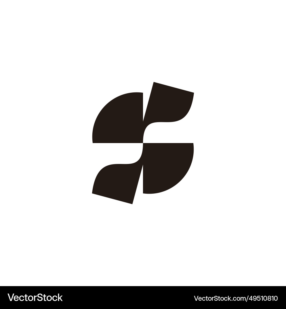 Letter s paper unique shape geometric logo Vector Image