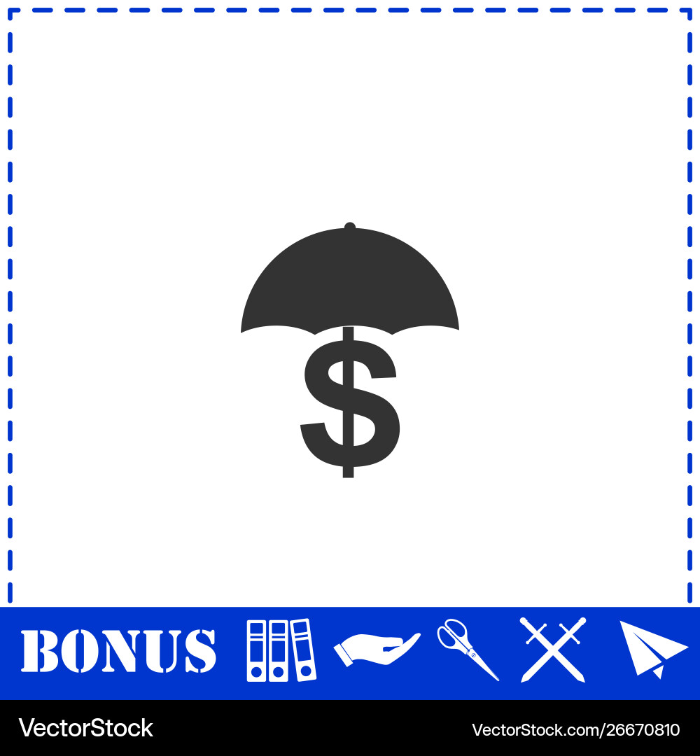 Preservation and protection money icon flat Vector Image