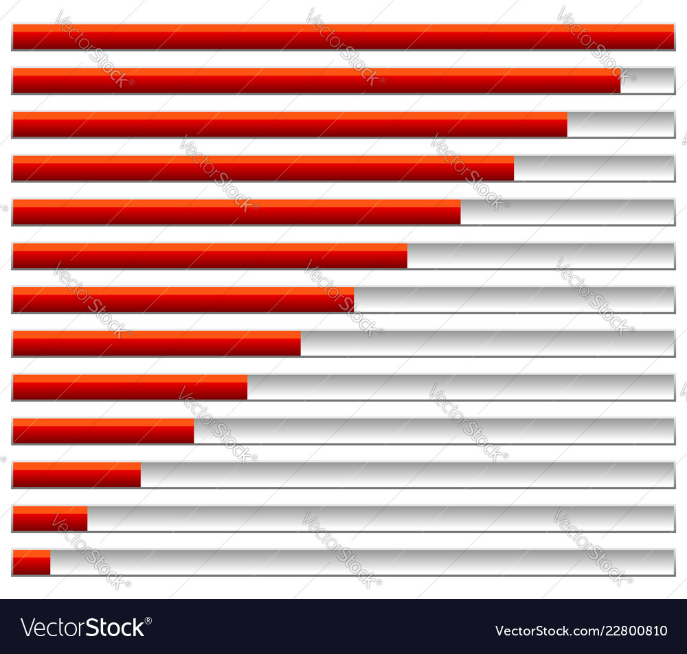 Progress loading bars horizontal Royalty Free Vector Image
