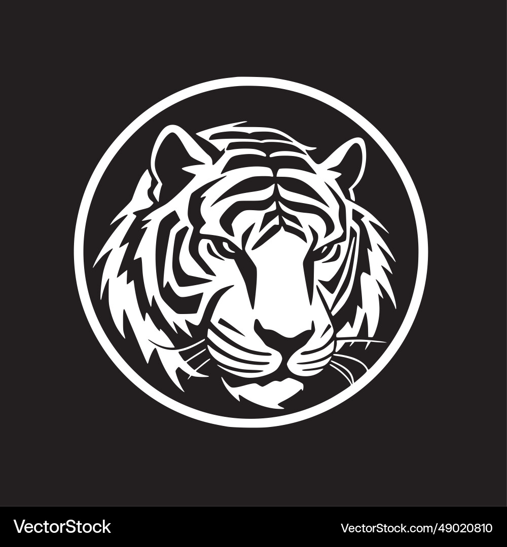 Tiger - black and white isolated icon Royalty Free Vector