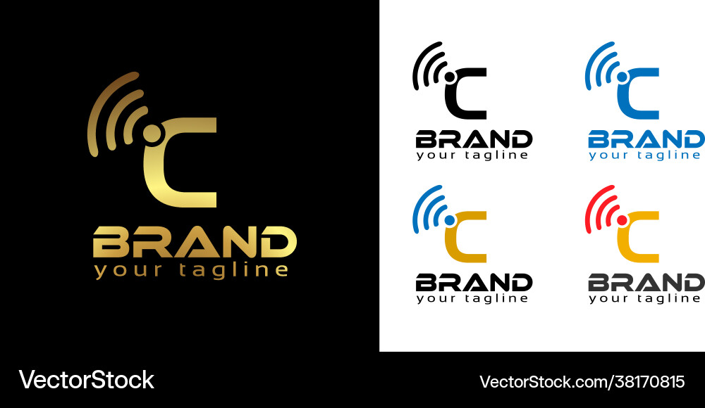 C online logo template stock logo template Vector Image
