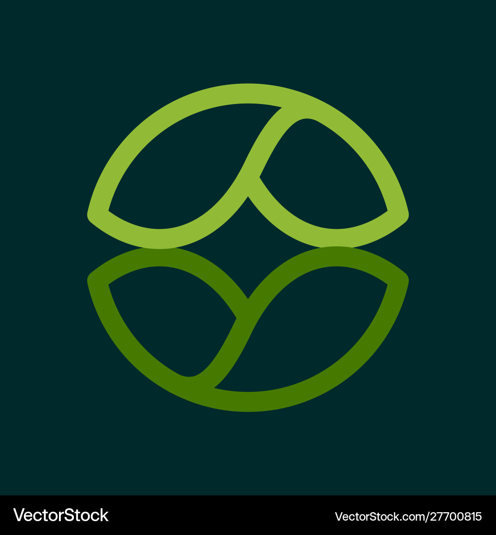 Eco line circle logo formed twisted green Vector Image