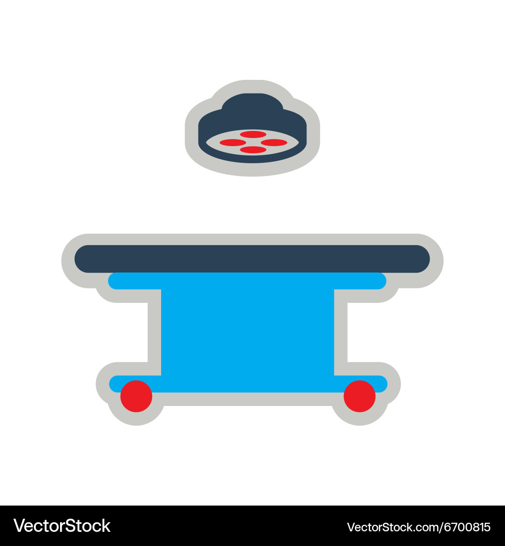 Icon of operating table in flat style Royalty Free Vector