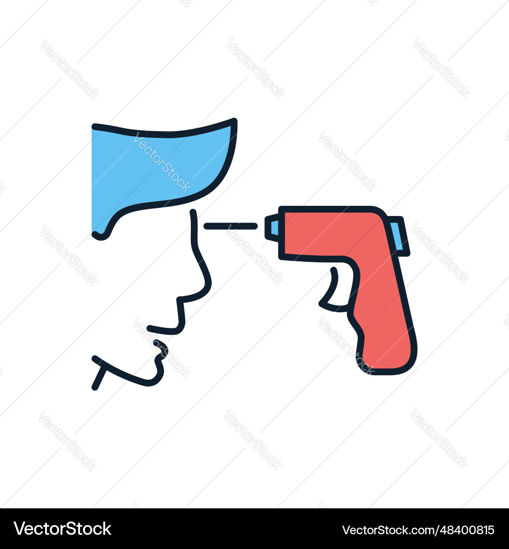 Infrared thermometr related icon Royalty Free Vector Image