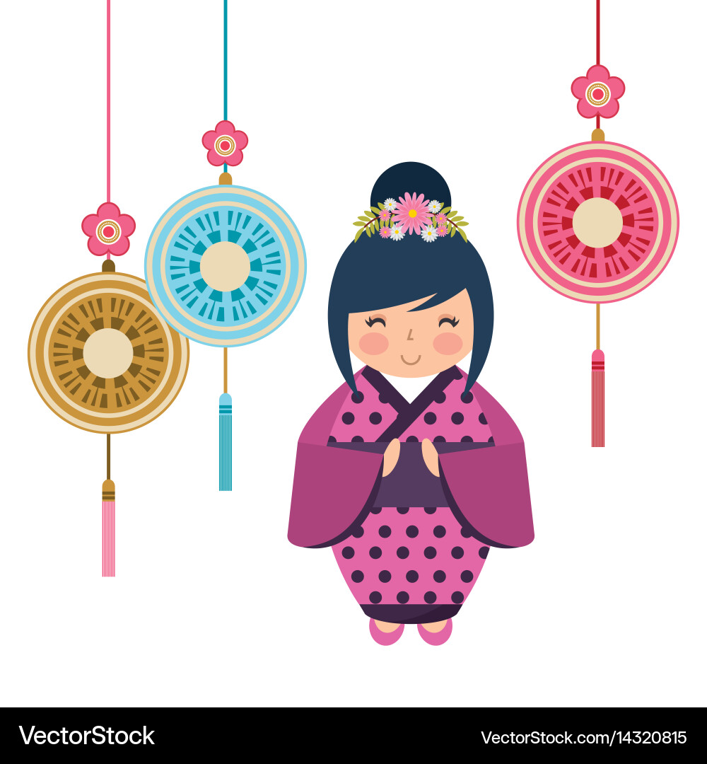 Japanese girl design Royalty Free Vector Image