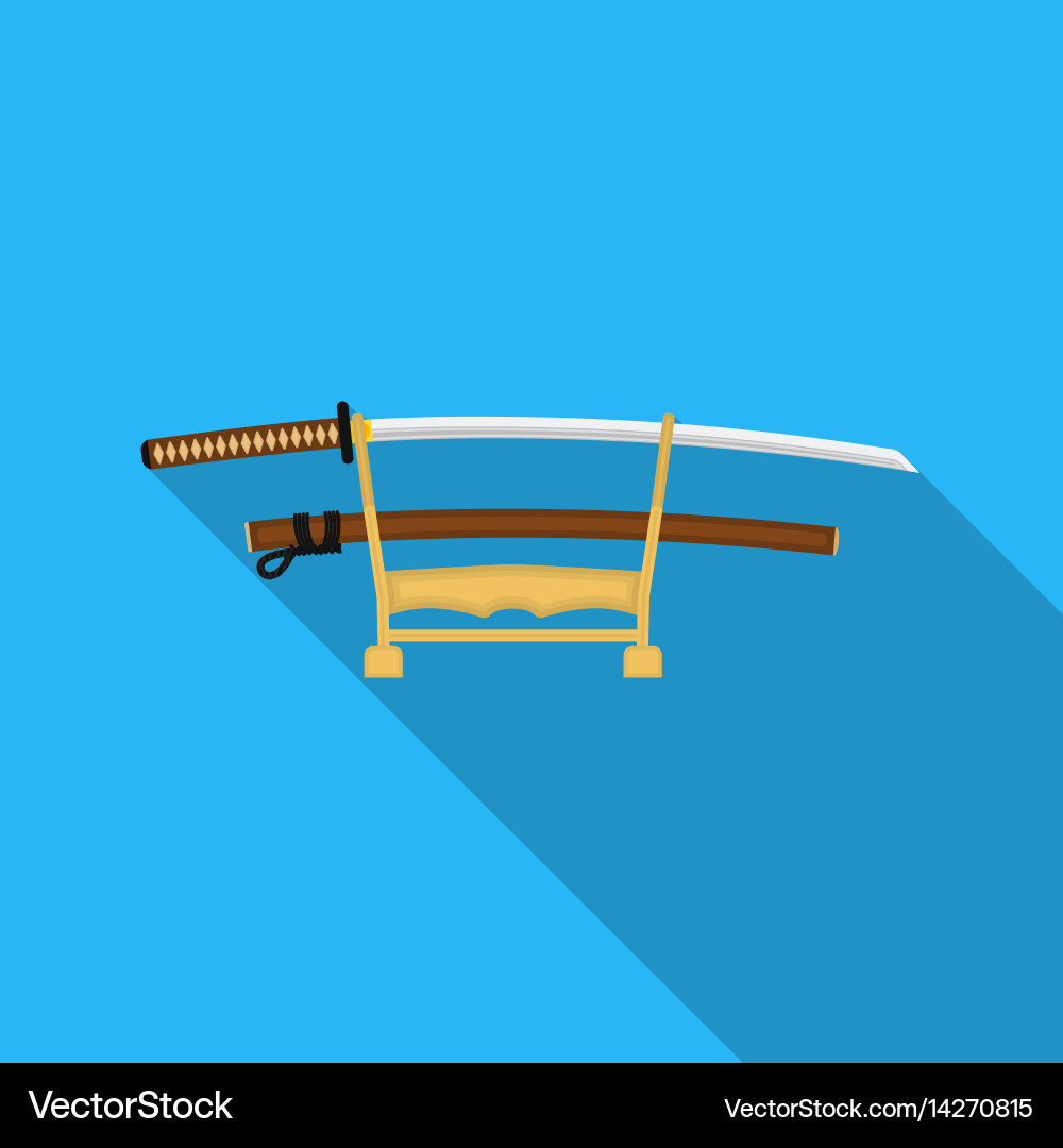 Katana icon in flat style isolated on white Vector Image