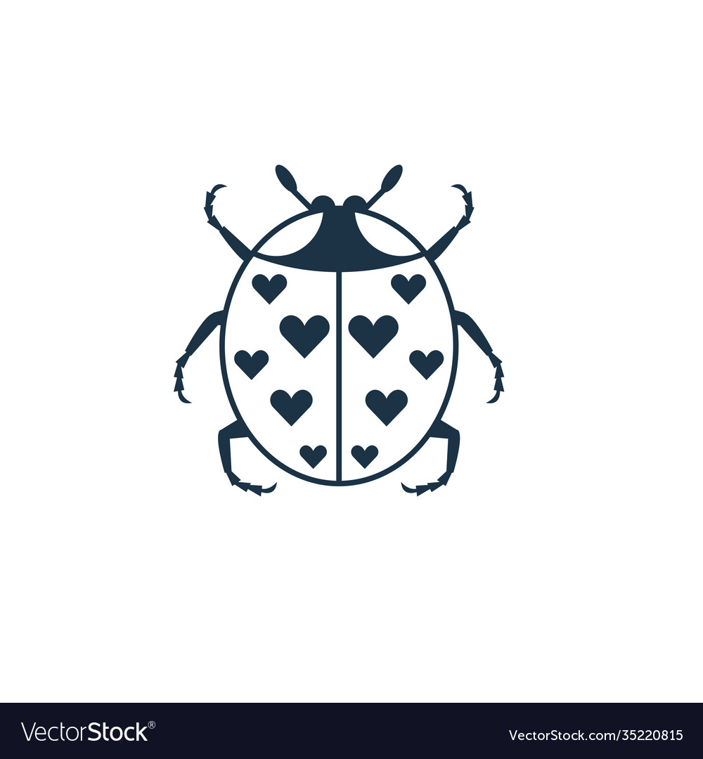 Ladybug thin line icon in black and white Vector Image