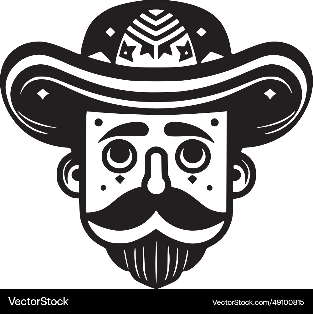 Mexican - minimalist and flat logo Royalty Free Vector Image