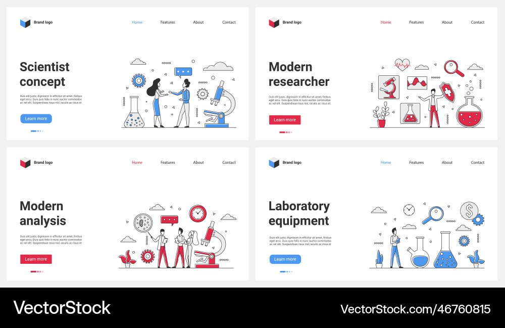 Modern alysis in science work of scientist Vector Image