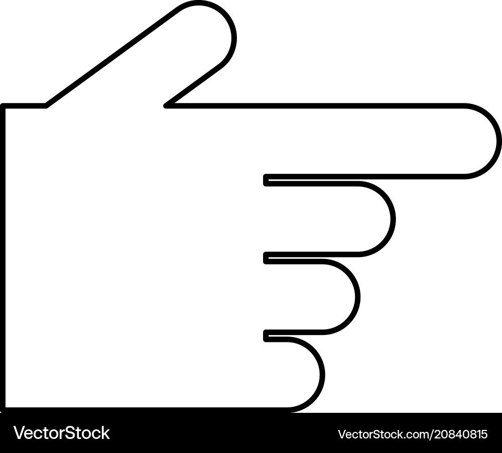 Pointing hand icon black color flat style simple Vector Image