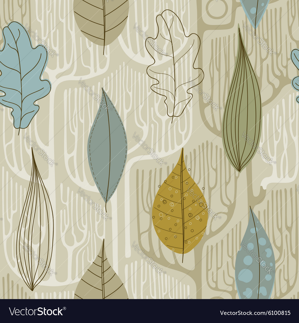 Seamless pattern with a stylized trees fall Vector Image