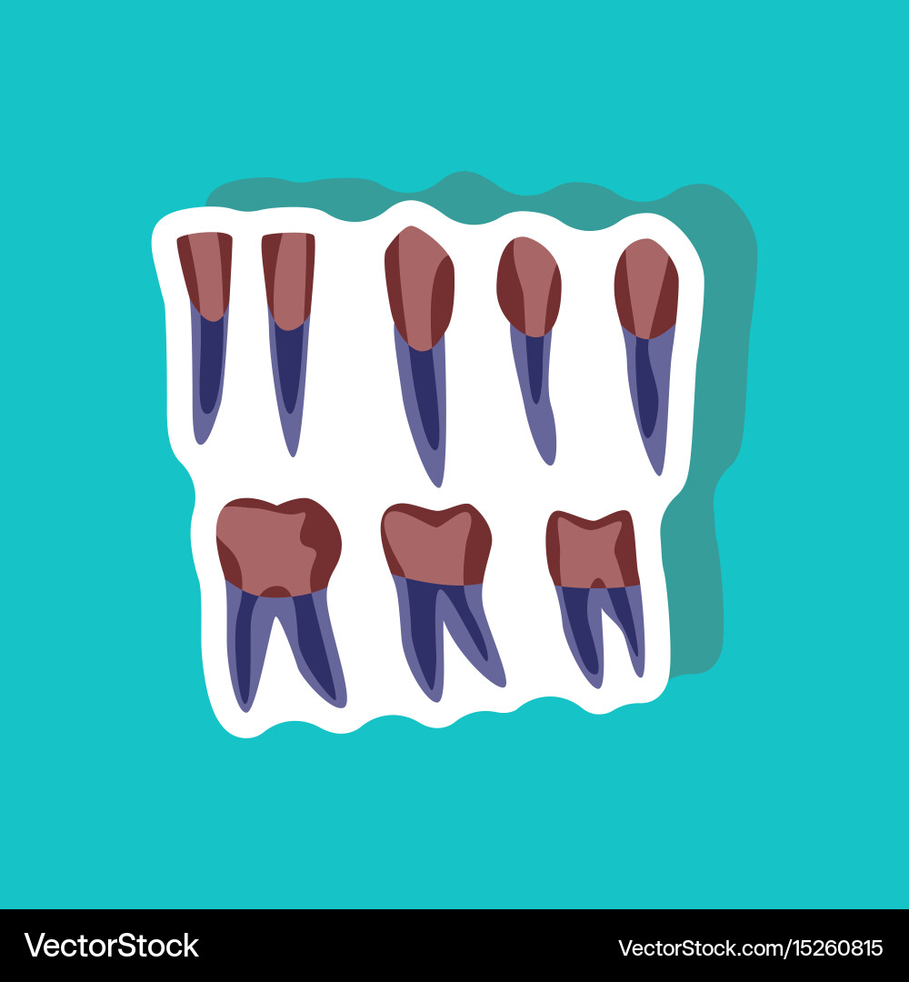Tooth paper sticker on stylish background Vector Image