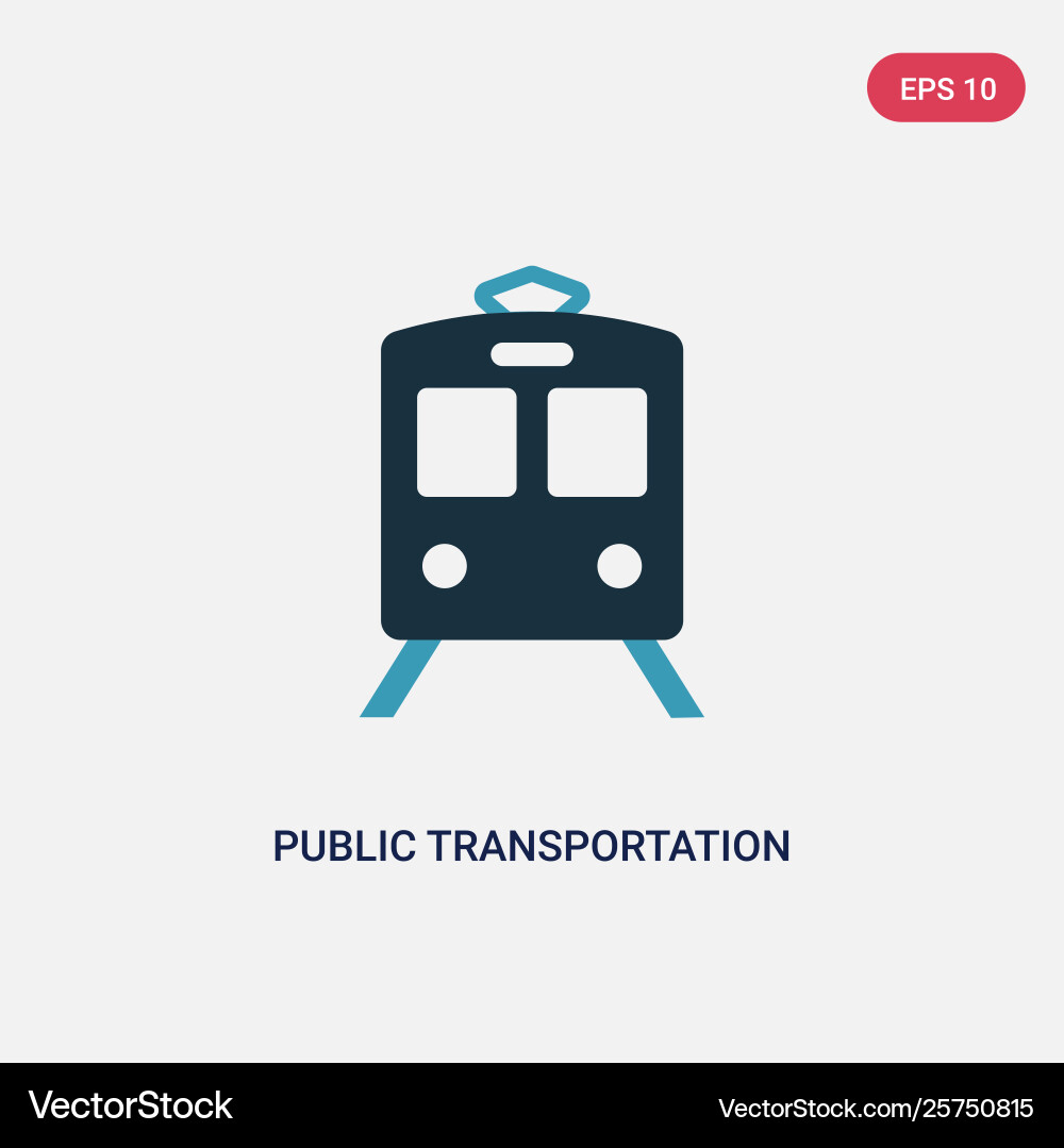 Two color public transportation icon from Vector Image