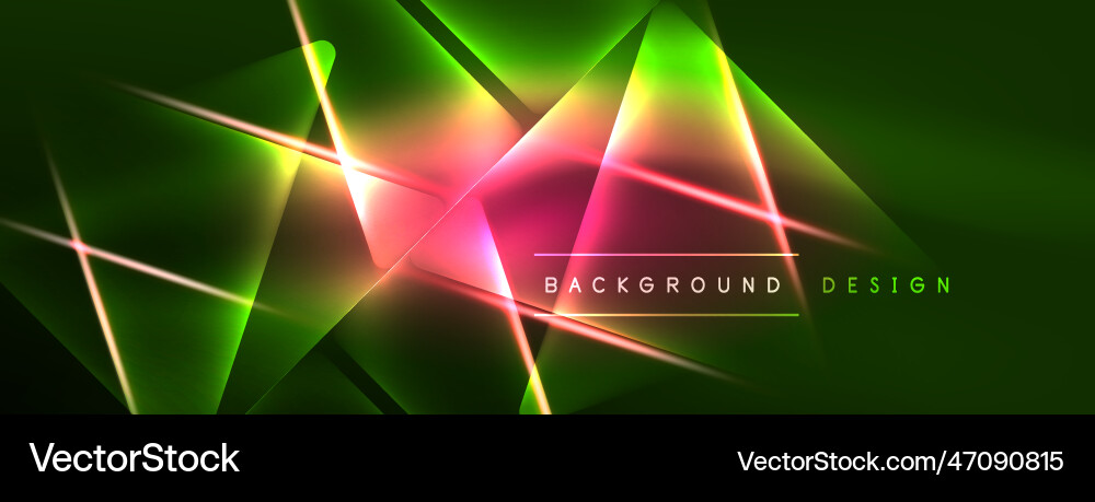 Vibrant geometric neon shiny line background Vector Image