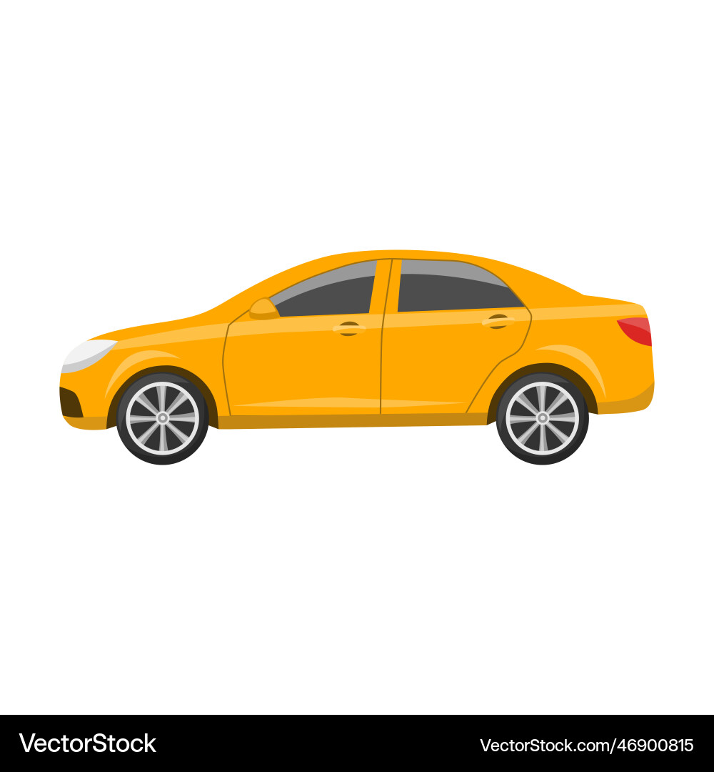 Yellow sedan car design Royalty Free Vector Image